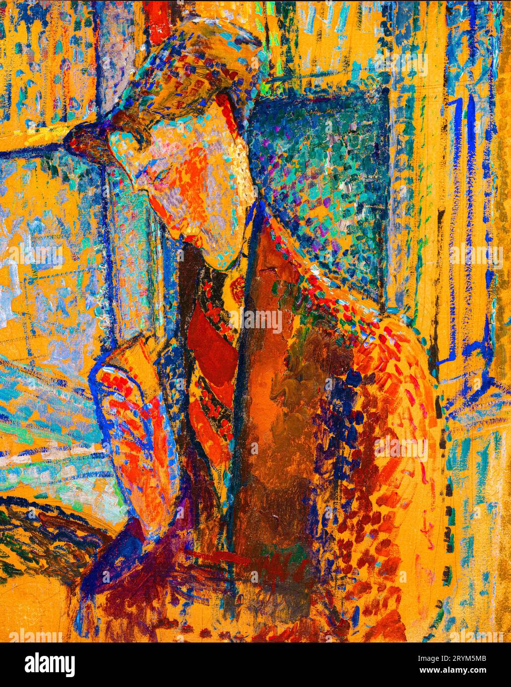 Amedeo Modigliani's Reverie famous painting Stock Photo - Alamy