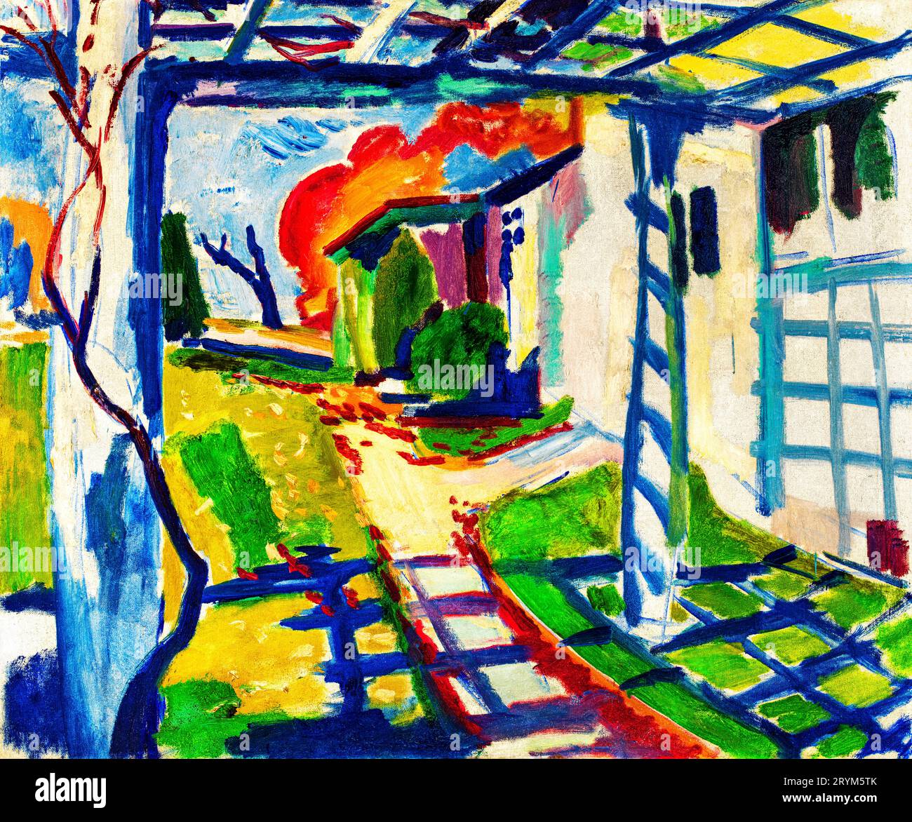 Grape Arbor painting in high resolution by Henry Lyman Sayen Stock ...