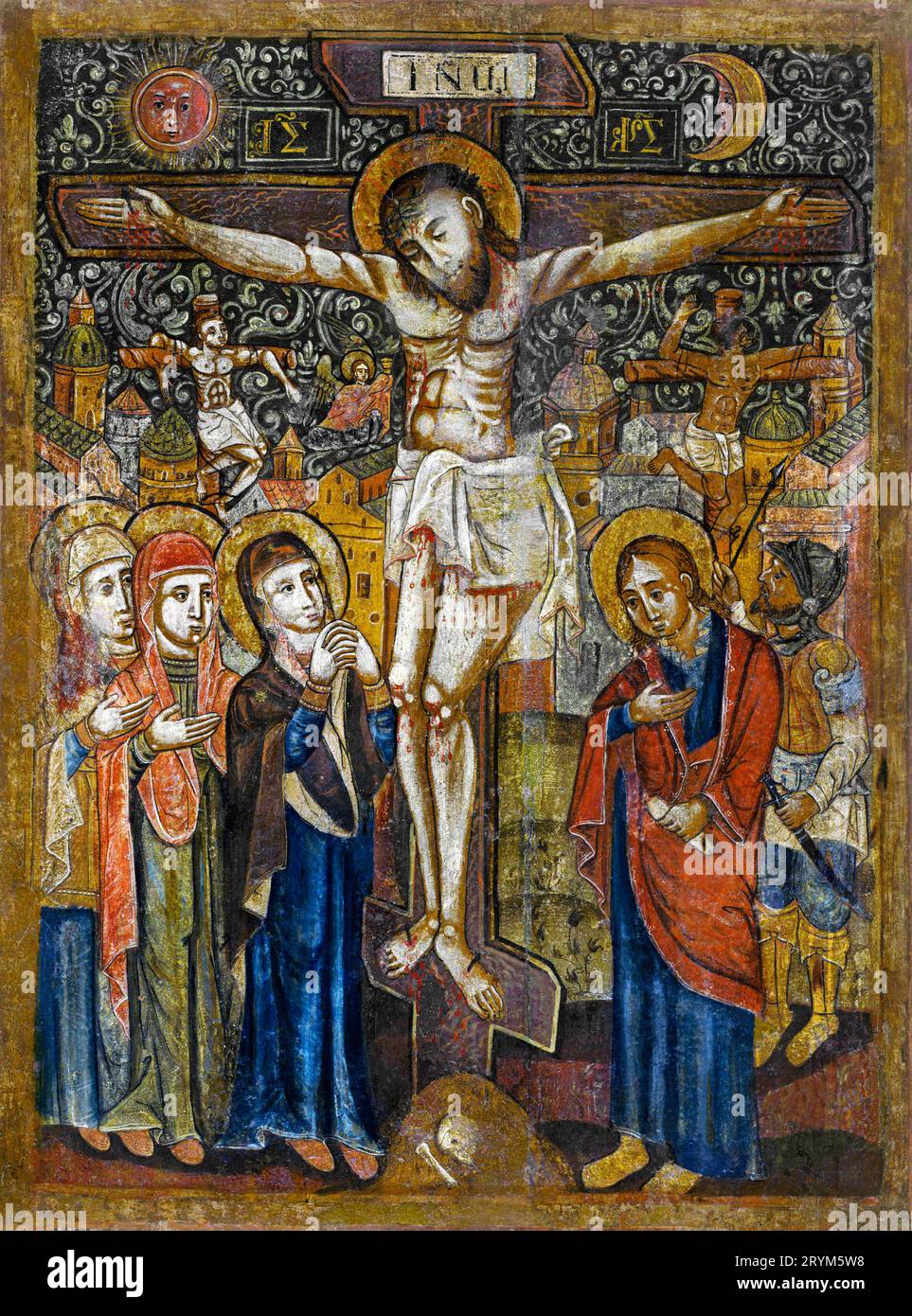 Icon of the crucifixion tempera hi-res stock photography and images - Alamy