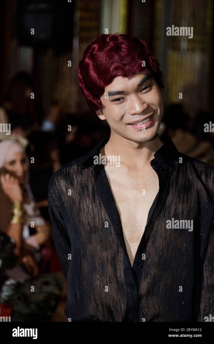 Paris, France. 1st Oct, 2023. Model Jeremy Bellet attends the FASHION ...