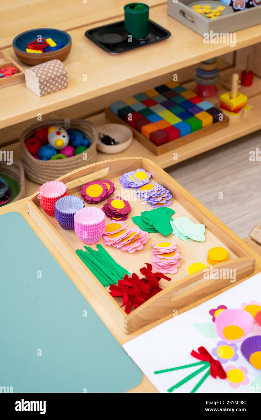 Classroom of Montessori kindergarten Stock Photo - Alamy