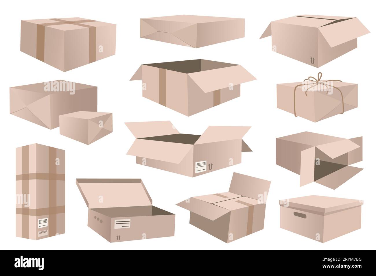 Blank cardboard boxes in warehouse Stock Vector Images - Alamy