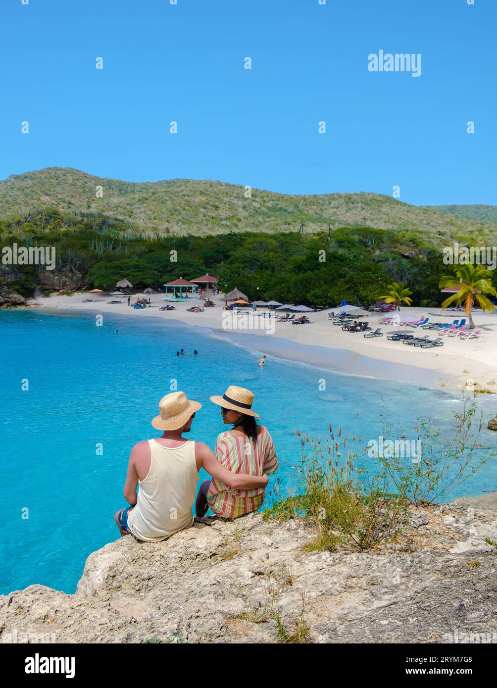 Groe Knip beach Curacao Island, Tropical beach at the Caribbean island ...