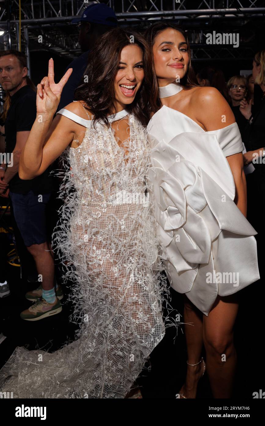 Eva Longoria backstage prior to the L'Oreal Spring/Summer 2024 ...