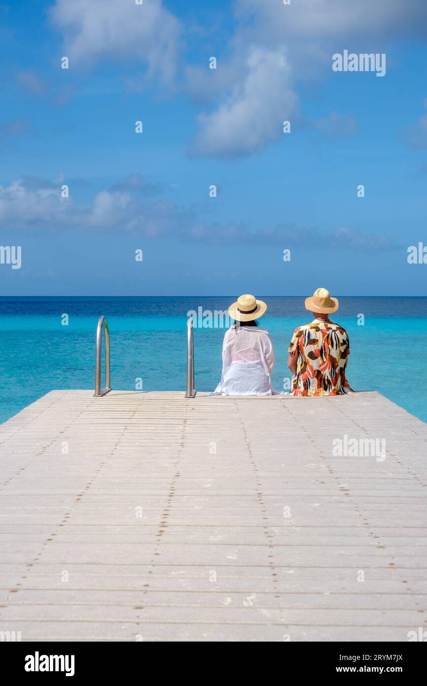 Playa Porto Marie beach in Curacao, tropical beach at the Caribbean ...