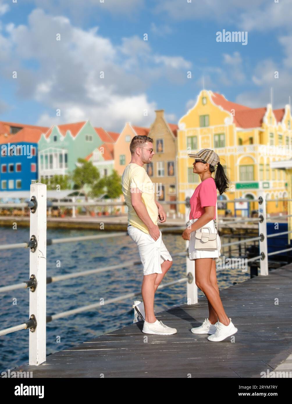 Willemstad Curacao, colorful buildings around Willemstad Punda and ...