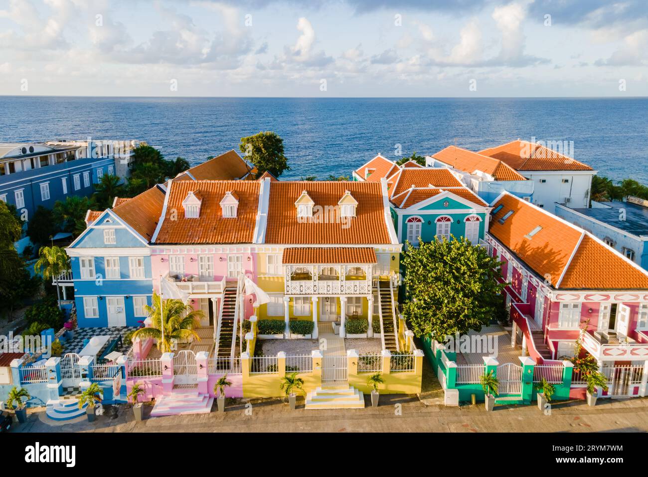 Willemstad Curacao, colorful buildings around Willemstad Punda and ...