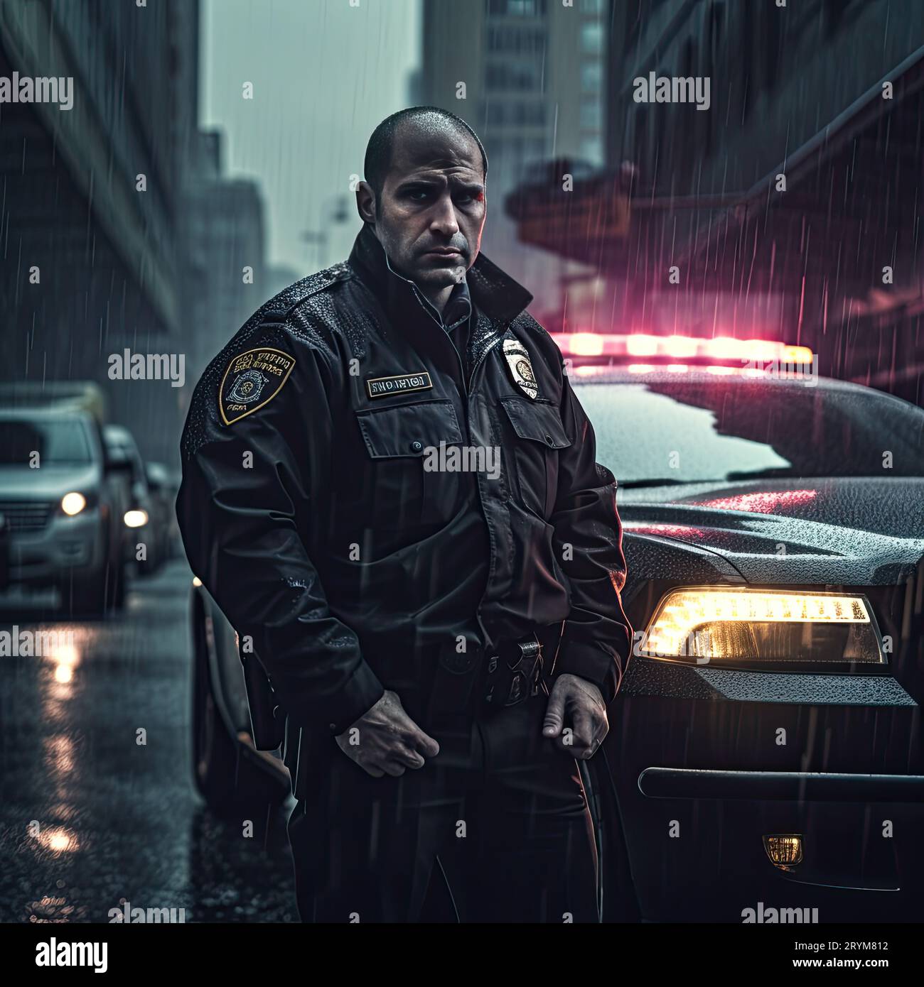 Police officer in raincoat hi-res stock photography and images - Alamy