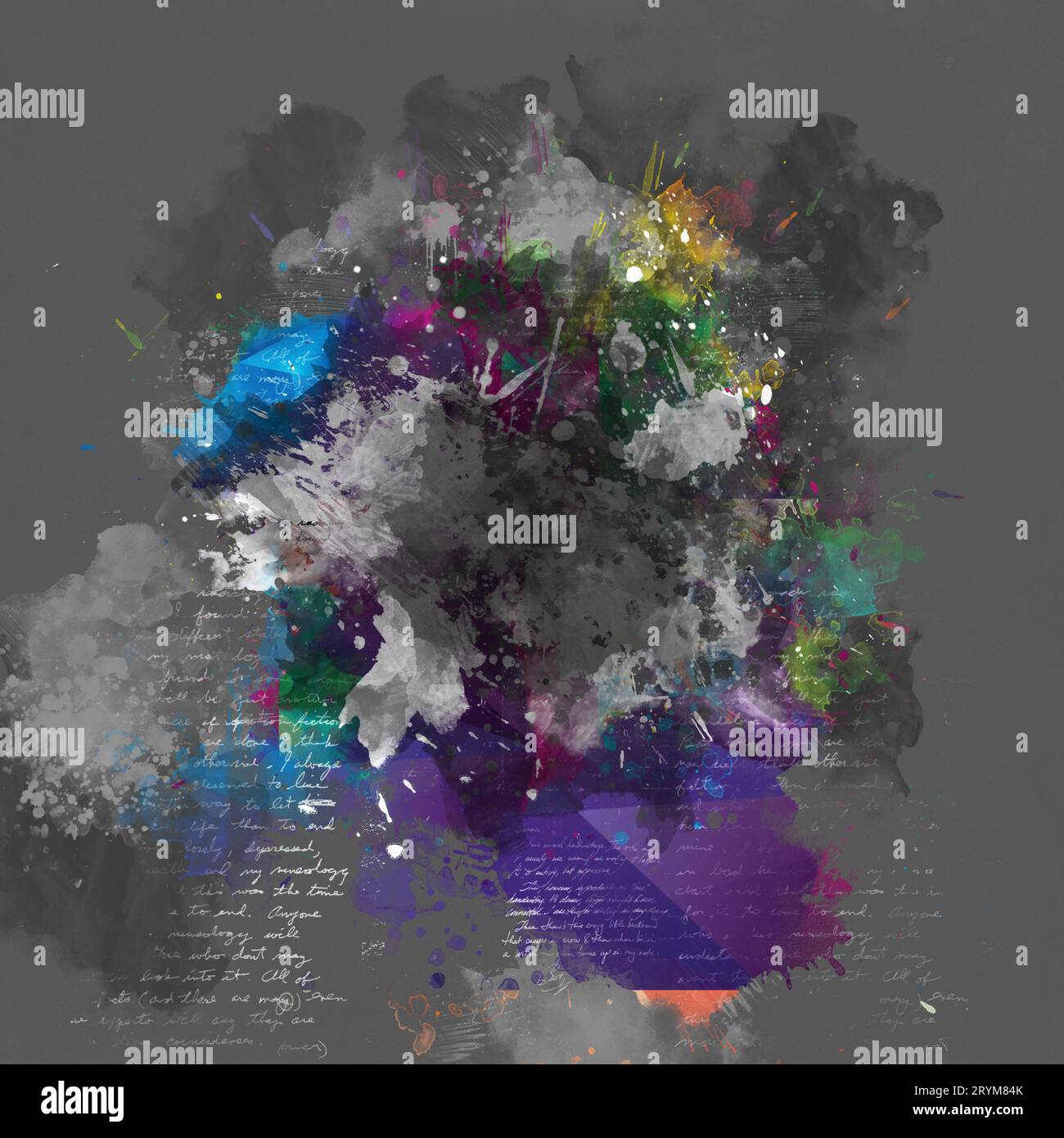 Abstract watercolor background with splashes and blots. Digital art ...