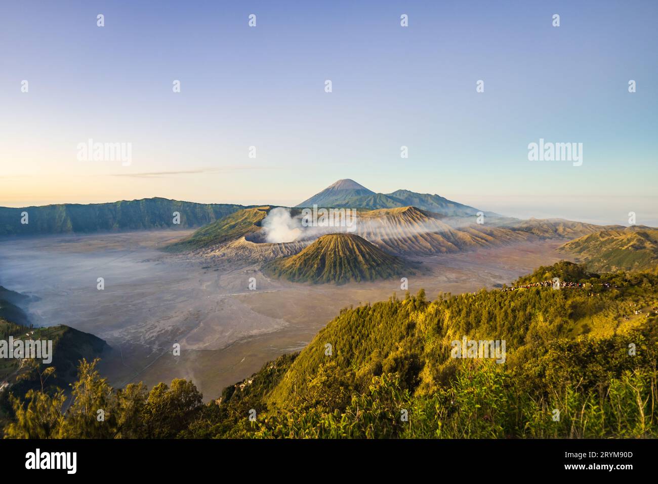 Mount Bromo volcano at sunrise, the magnificent view of Mt. Bromo ...