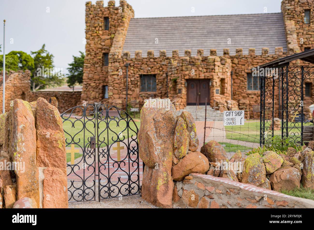 Daytime landscape of the Holy City of Wichita Mountains National ...