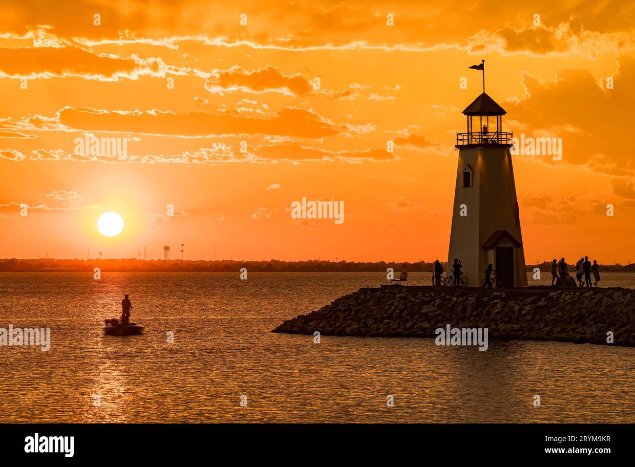Sunset landscape around Lake Hefner at Oklahoma Stock Photo - Alamy