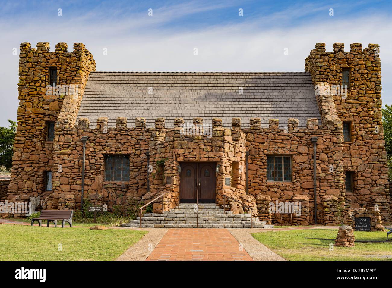 Daytime landscape of the Holy City of Wichita Mountains National ...