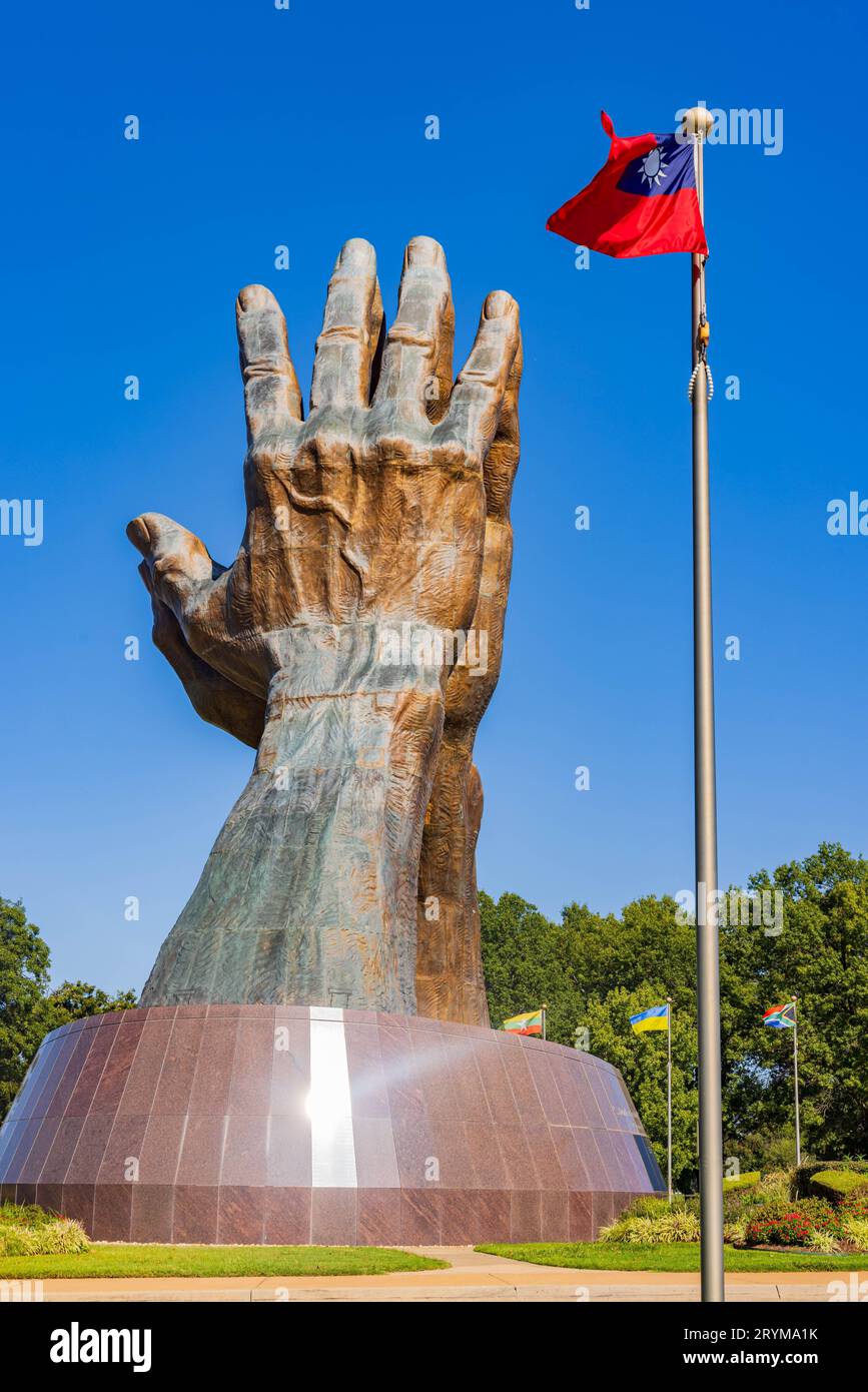 Sunny view of the Praying Hands of Oral Roberts University Oklahoma ...