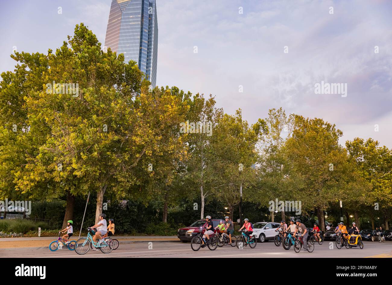 Oklahoma, SEP 29 2023 - Many people were joining the Full Moon Bike ...