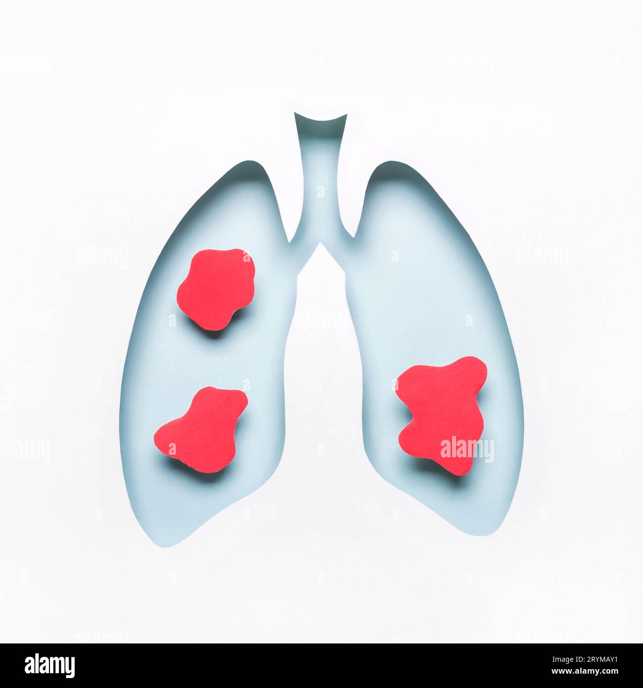 World Tuberculosis Day or World Lung Day concept. Blue Hole lungs with ...
