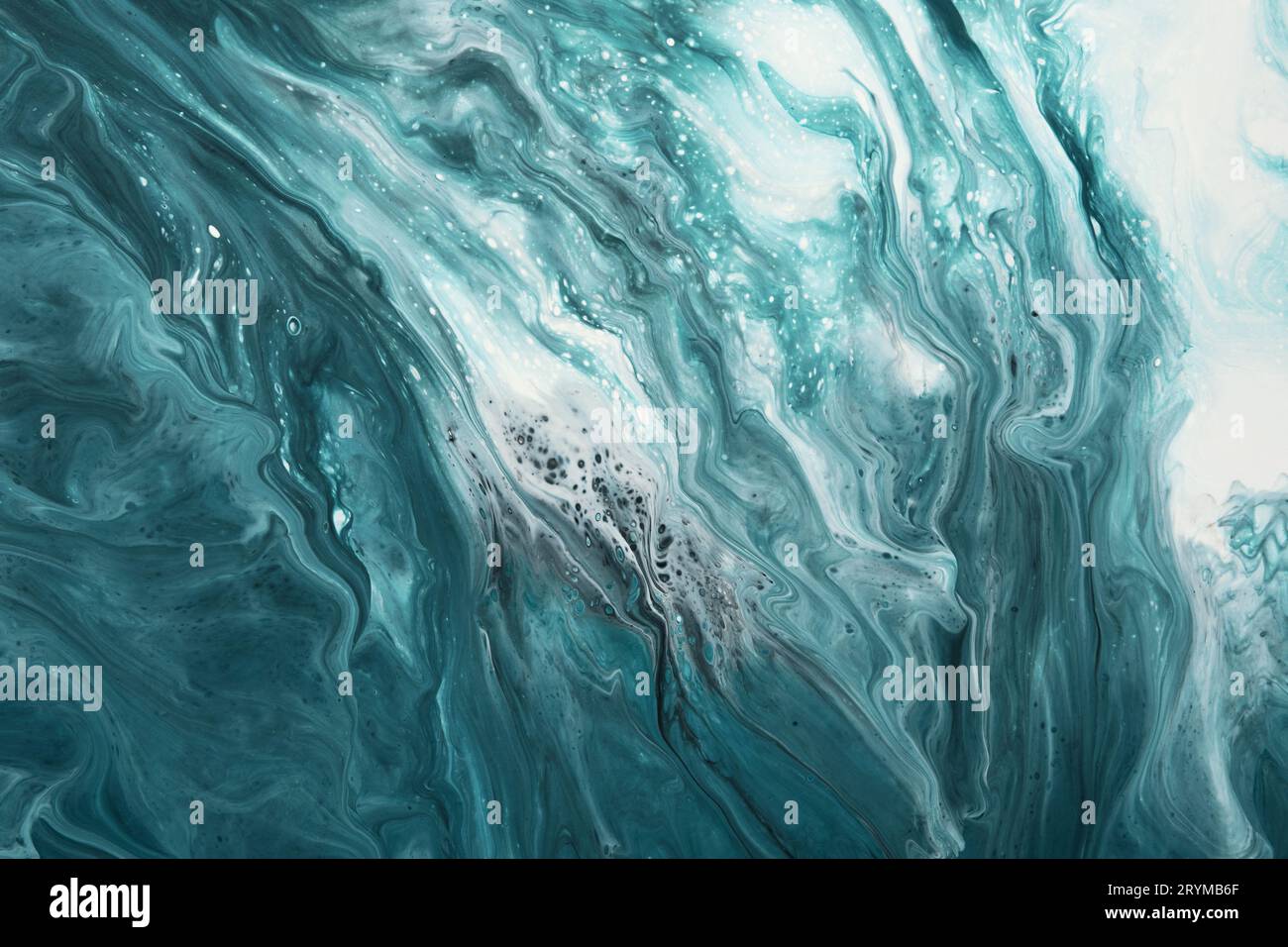 Fluid Art. Liquid turquoise abstract drips and wave. Marble effect ...