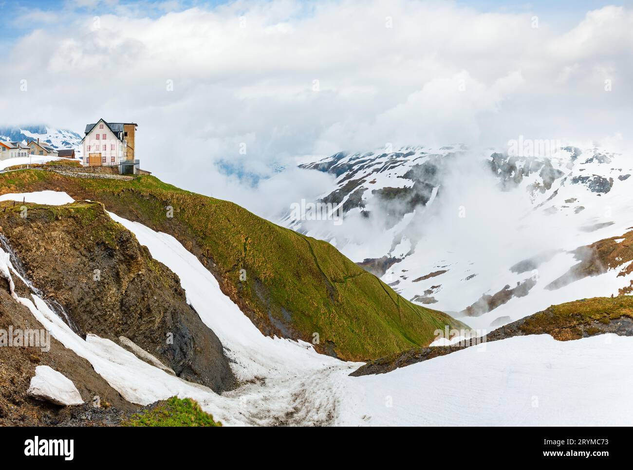 Spring Swiss Alps mountain landscape Stock Photo - Alamy