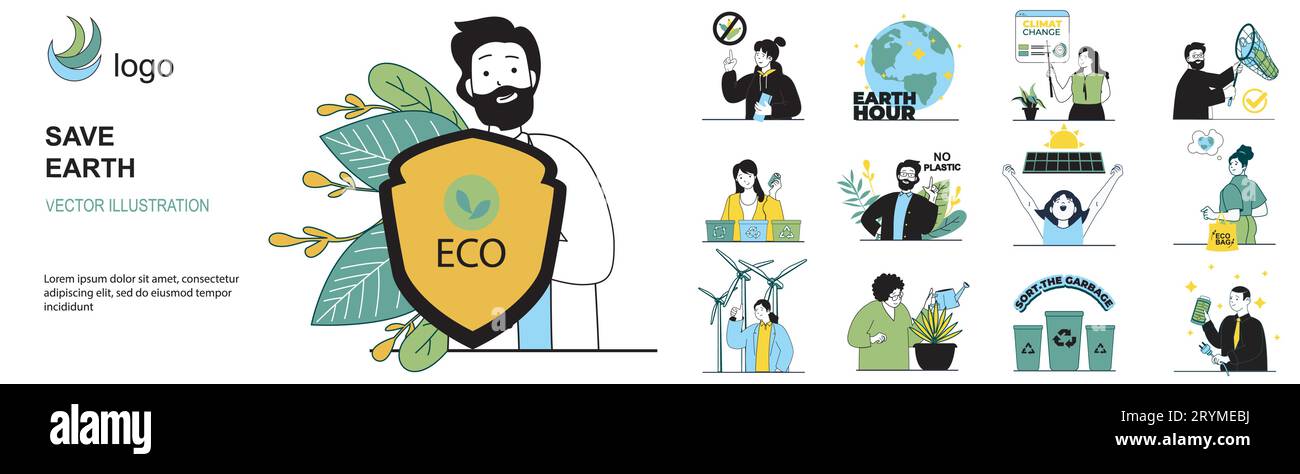 Waste collection scenes Stock Vector Images - Alamy