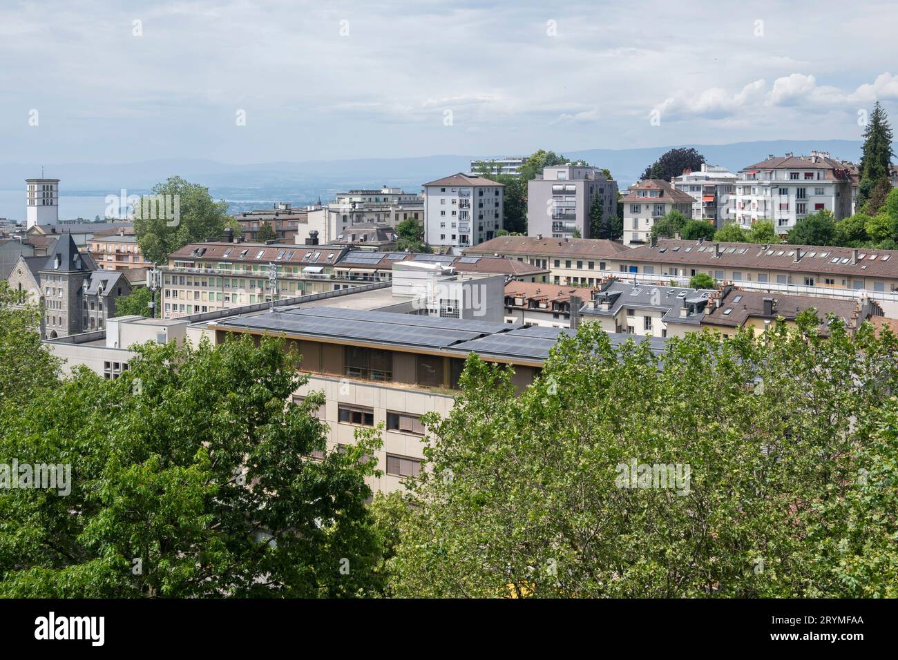 Panorama of old town of city of Lausanne, Canton of Vaud, Switzerland ...