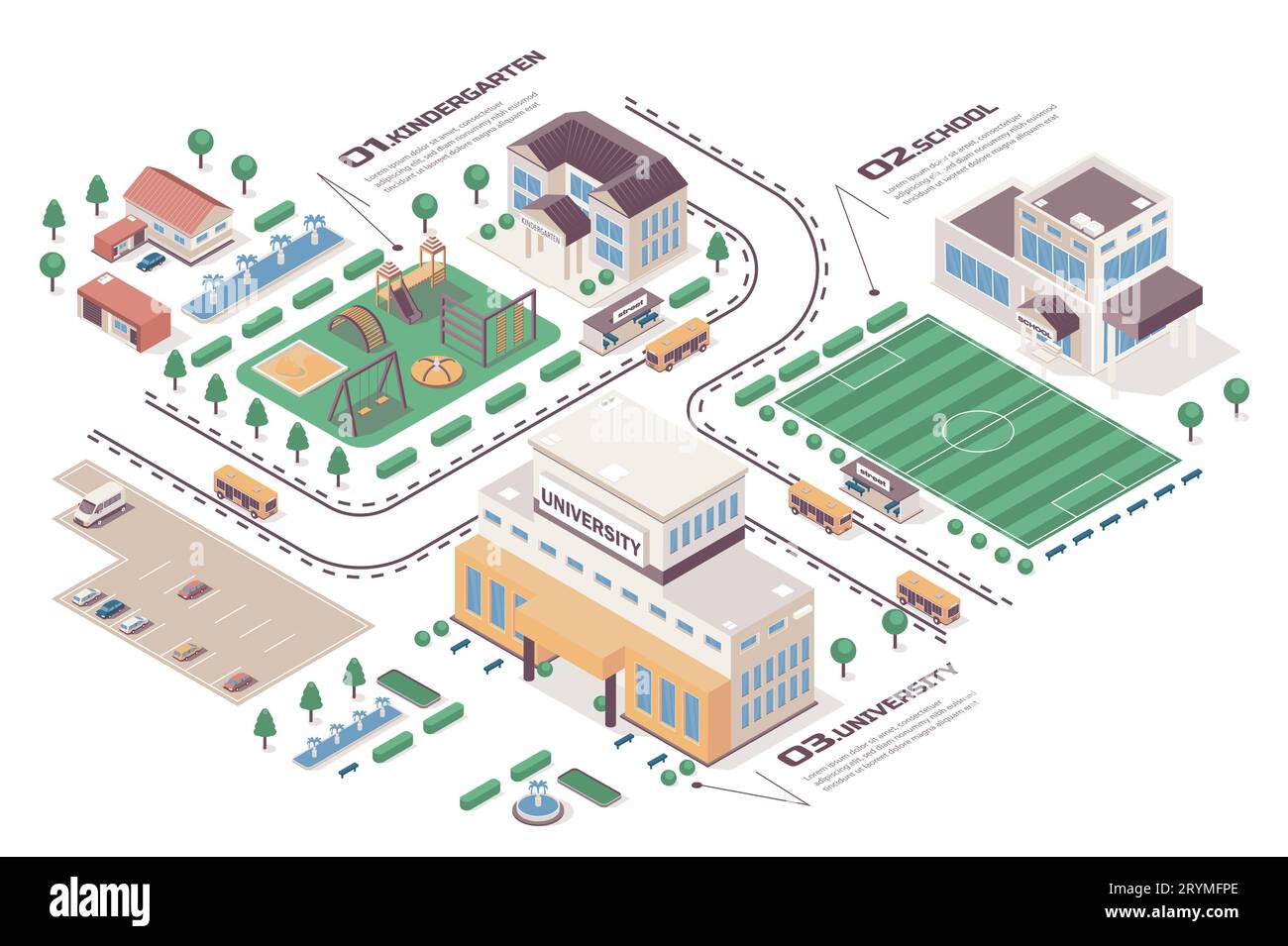 School exterior playground Stock Vector Images - Alamy