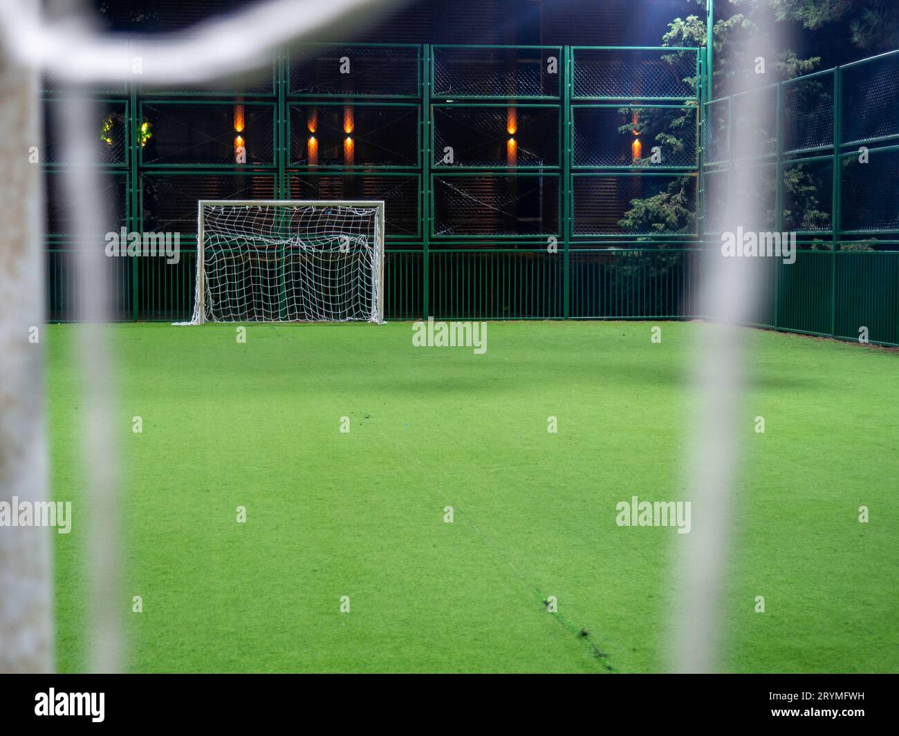 Mini football game concept. Mini football field in the park ...