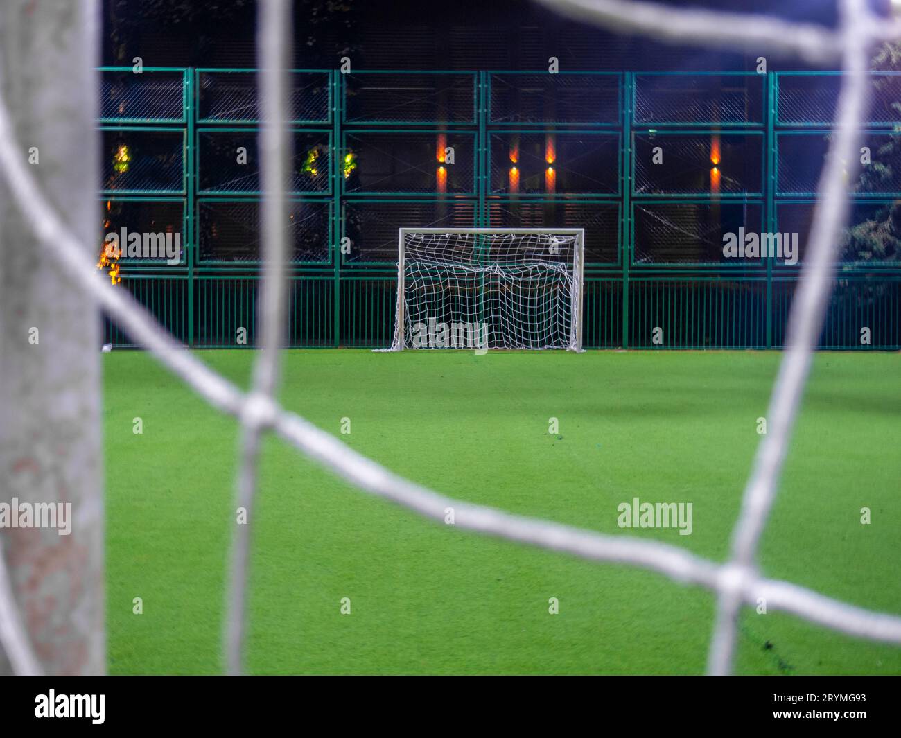 Mini football game concept. Mini football field in the park ...