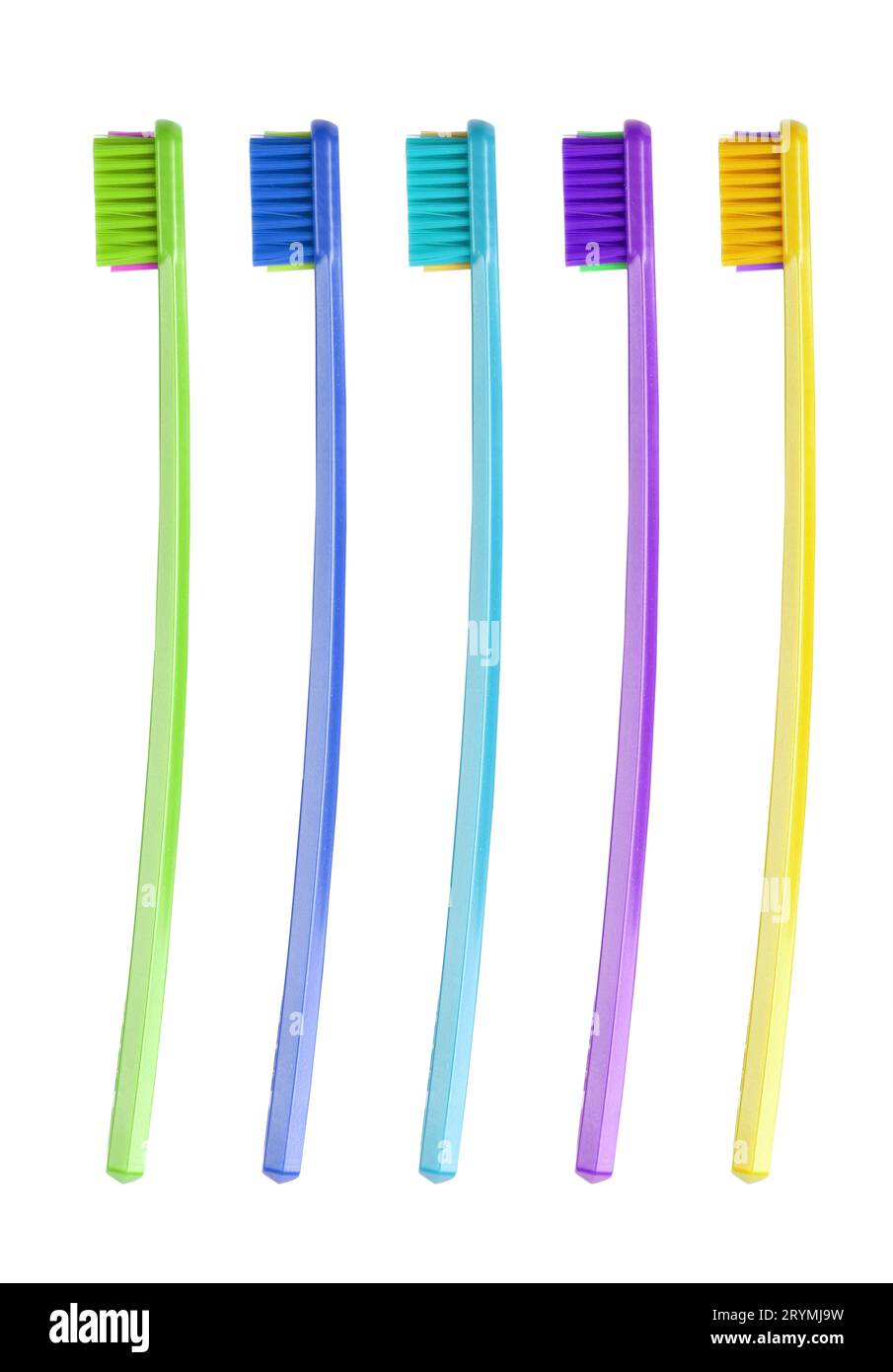 Set of colorful toothbrushes on white background Stock Photo - Alamy