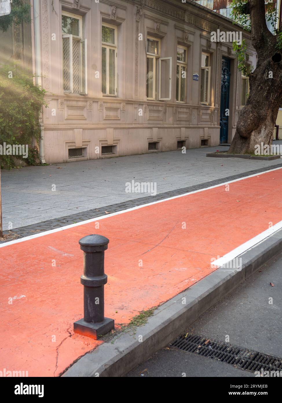 Bike path in the city. Part of the bike path. Convenience for cyclists ...