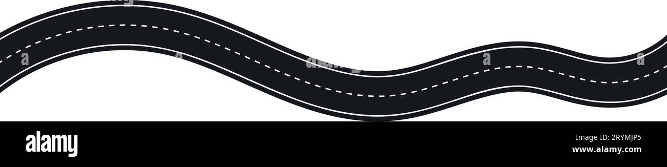 Winding highway road from top view. Flat vector illustration isolated ...