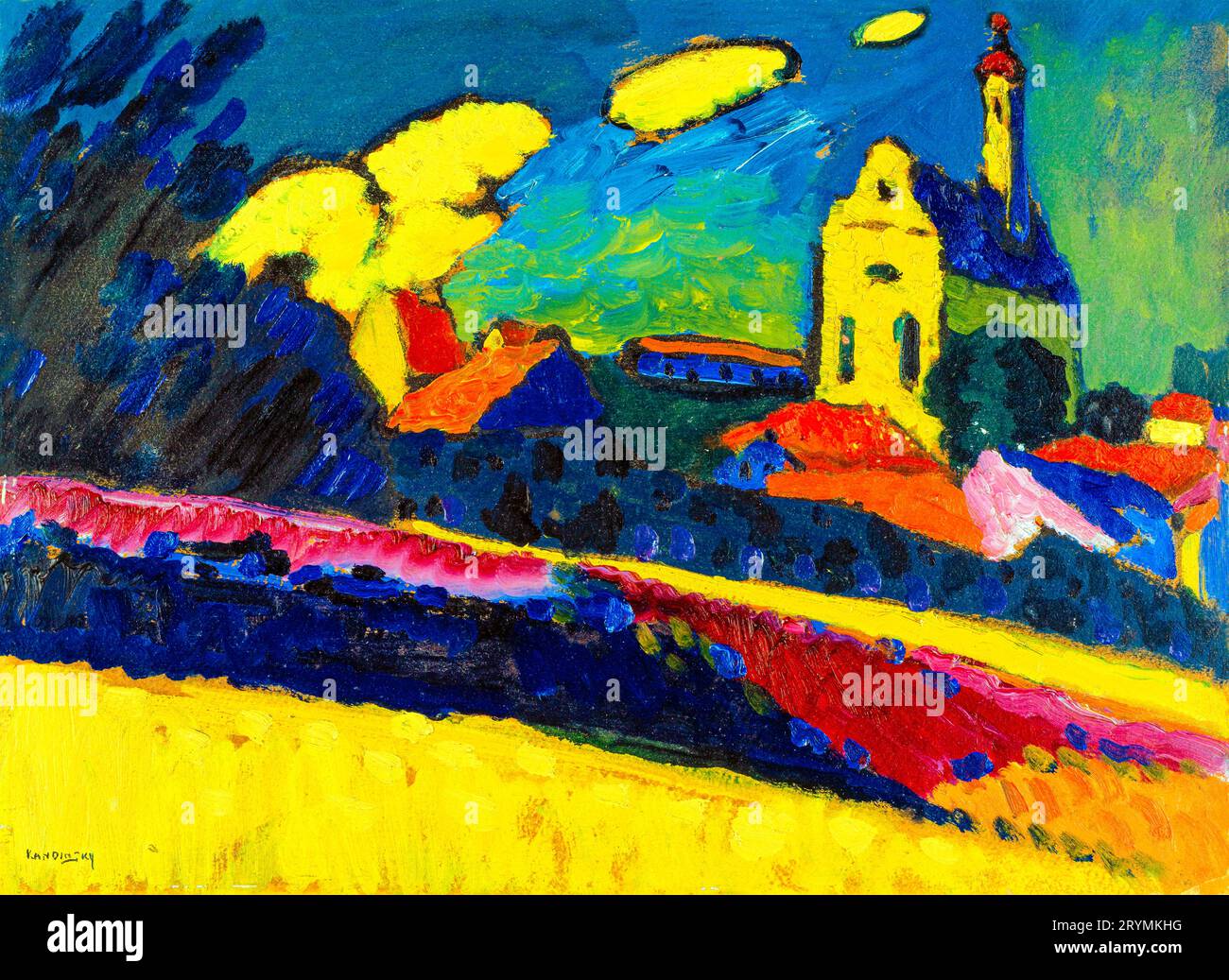 Study of Murnau - Landscape with Church painting in high resolution by ...