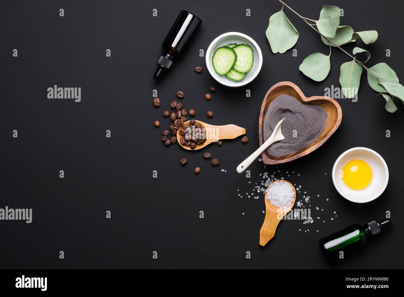 Beauty ingredients for making body and skin care cosmetic. Set of ...