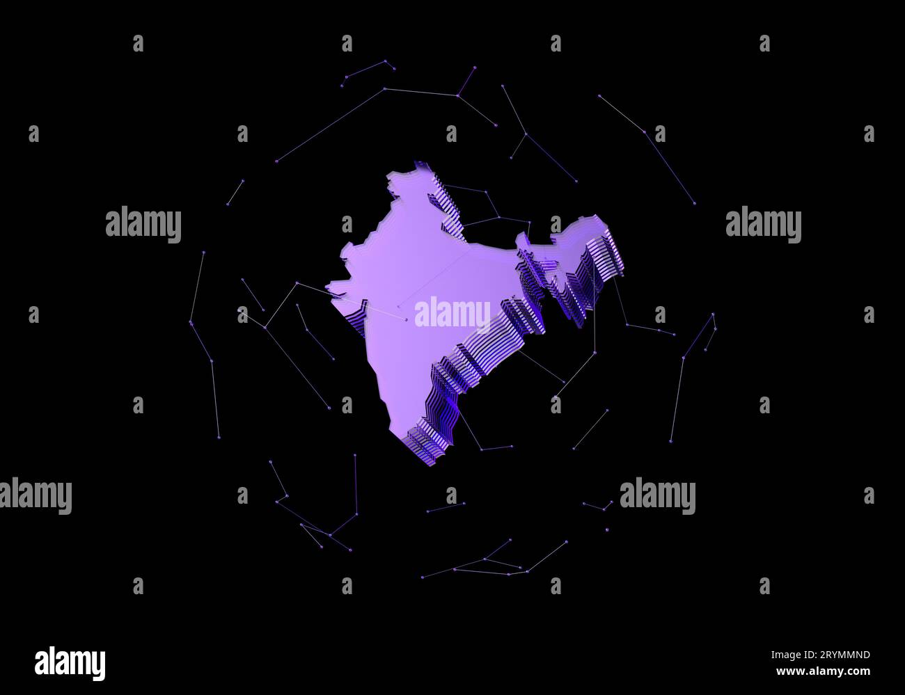 Network Technology India Map Data Transmission Stock Photo - Alamy