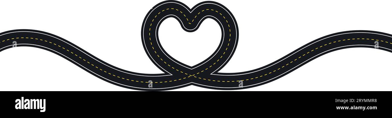 Highway road shaped like a heart, signifying the journey of love. for ...