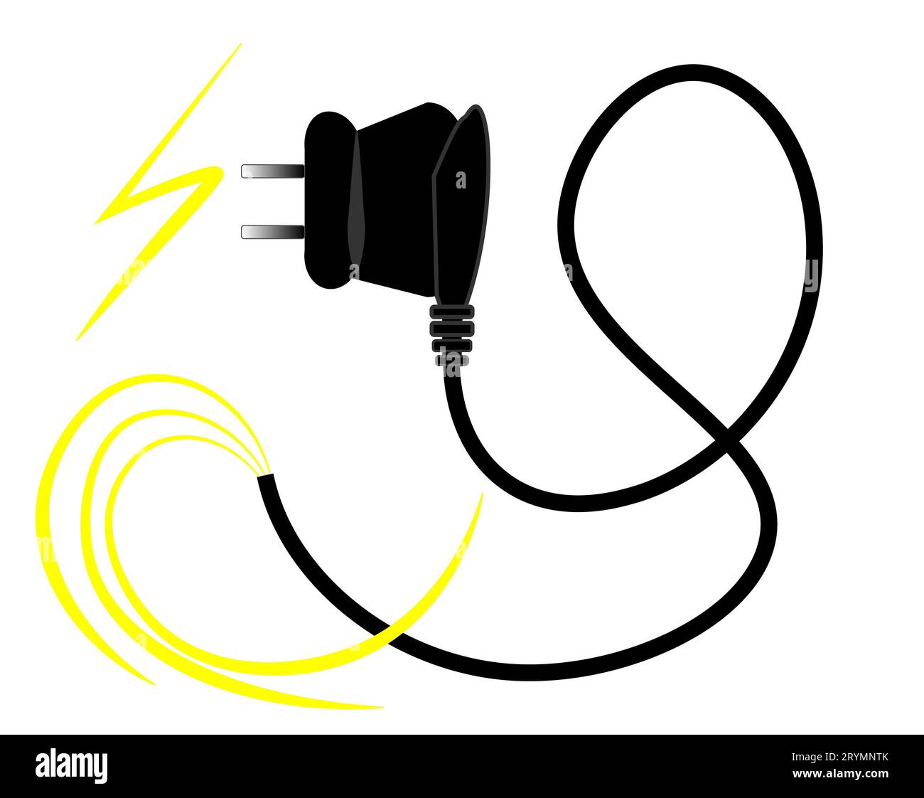 Electric plug illustration. Electricity, electricians electric voltage ...