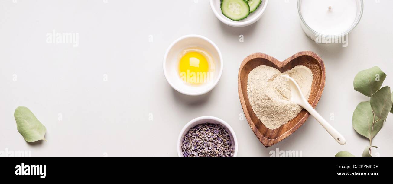 Beauty ingredients for making homemade skin care cosmetic. DIY ...