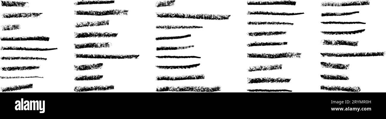 Underline strokes made with a brush, paint lines. Chalk, pen, and ...