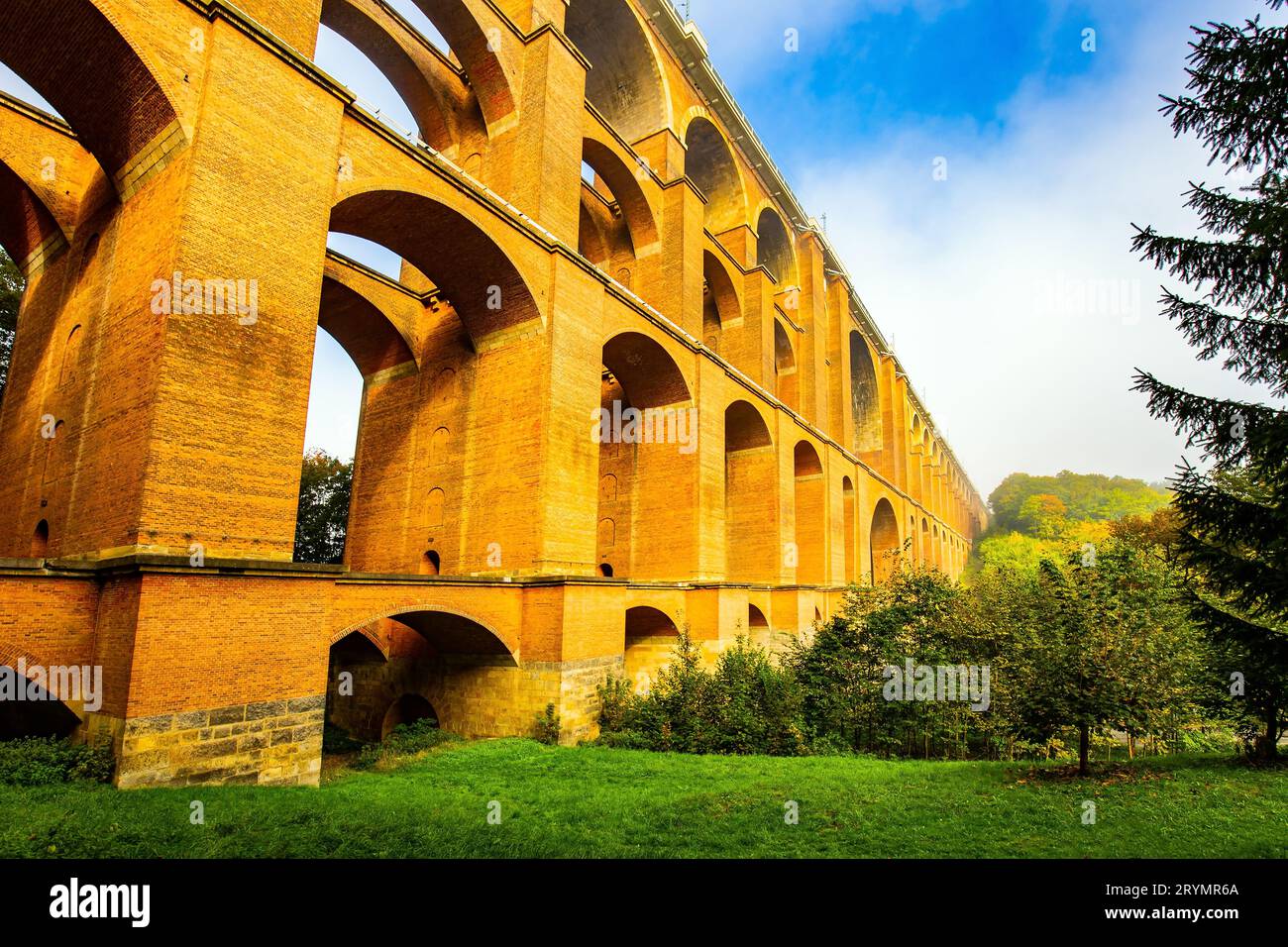 Germany. The Goltzsch Viaduct is the largest red brick viaduct in the ...