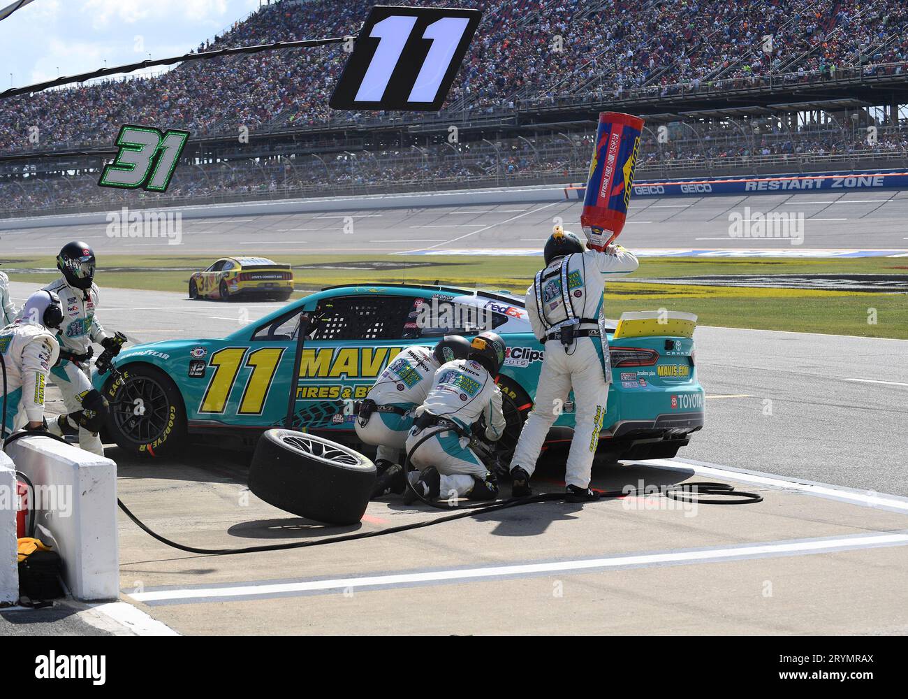 TALLADEGA, AL - OCTOBER 01: Denny Hamlin (#11 Joe Gibbs Racing Mavis ...