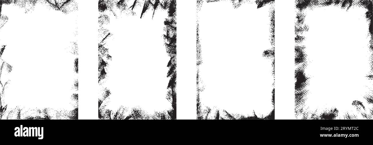 Vintage paper elements old effects. Overlay textures black worn edges ...