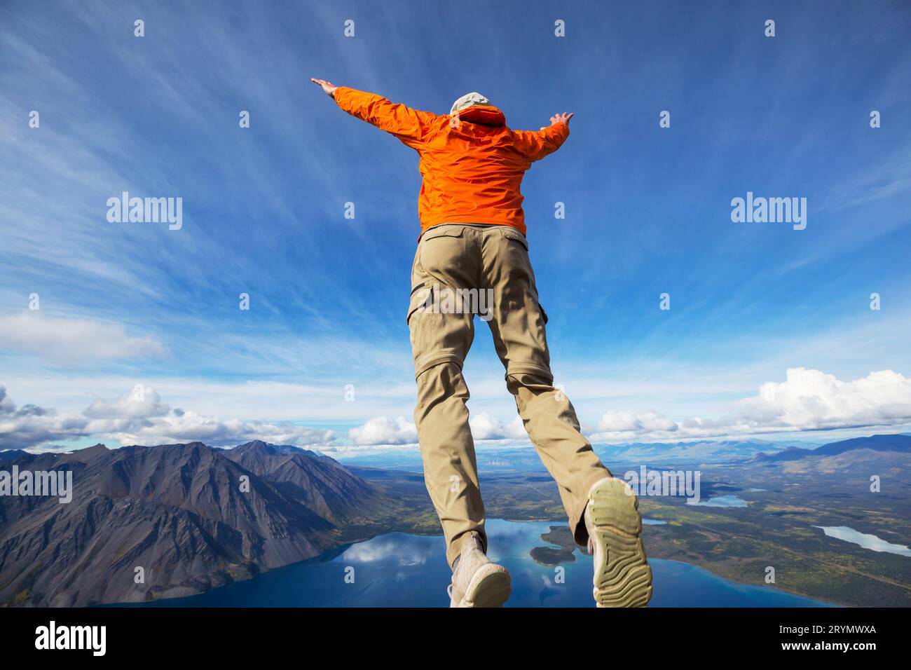 Flying jumping happy positive hi-res stock photography and images - Alamy
