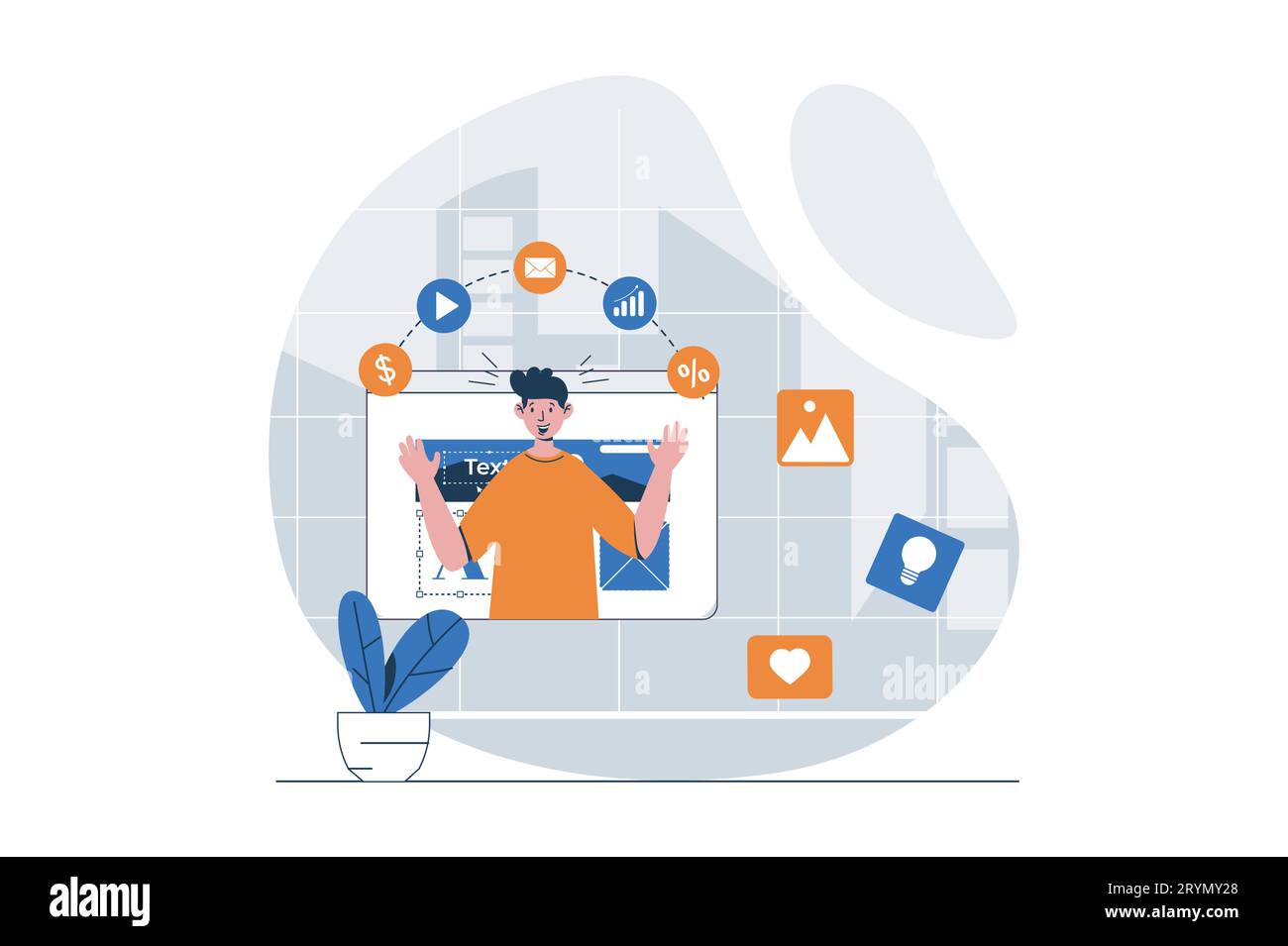 Man setting in computer vector image Stock Vector Images - Alamy