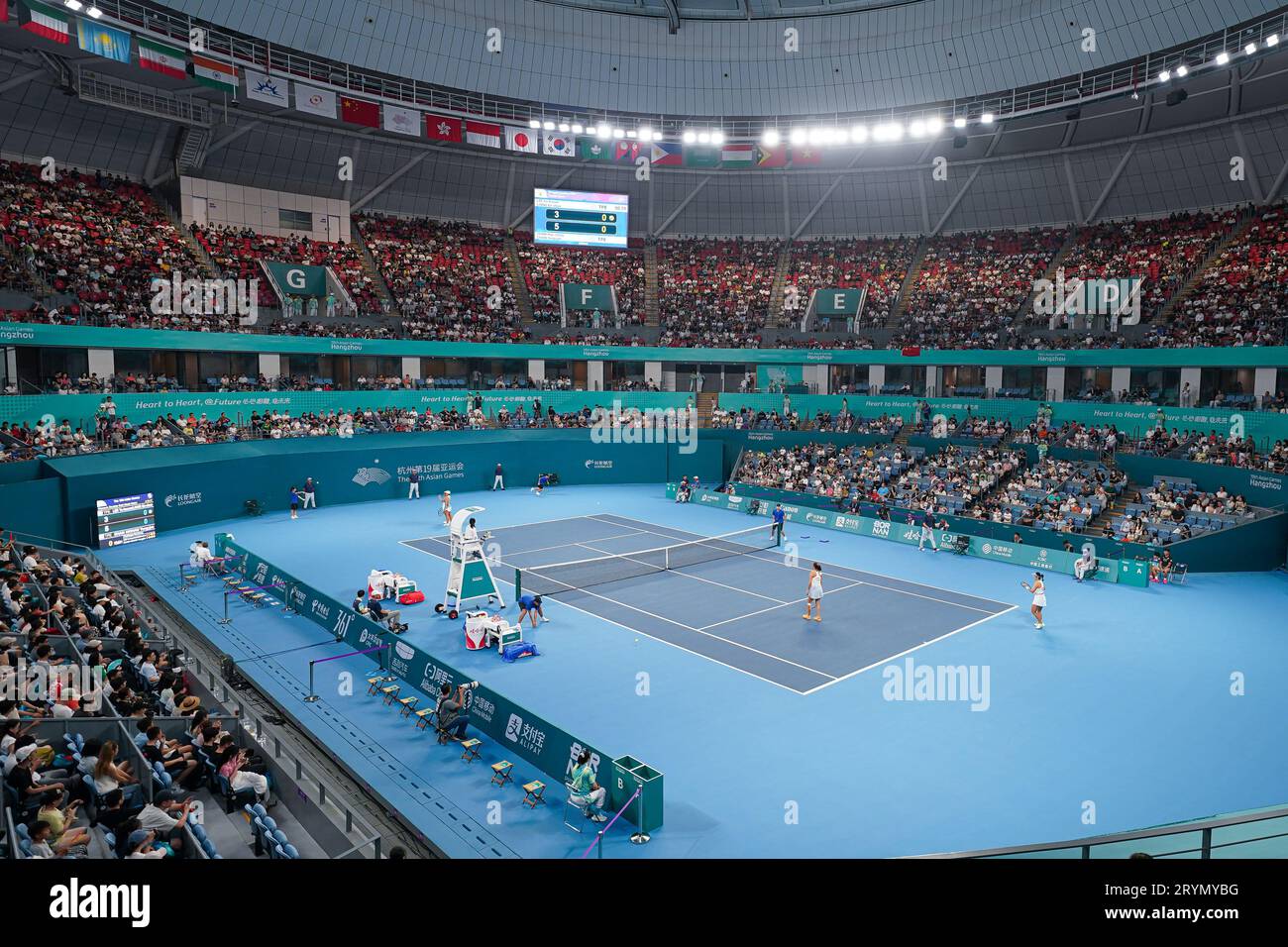 Hangzhou, China. 30th Sep, 2023. General view Tennis : Men's Singles Final at Hangzhou Olympic ...