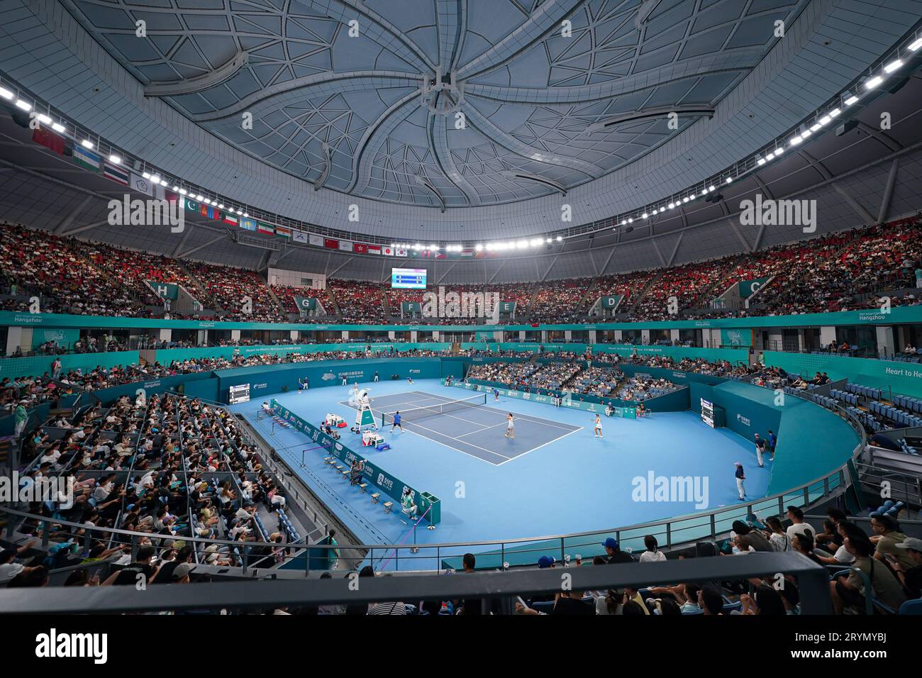Hangzhou, China. 30th Sep, 2023. General view Tennis : Men's Singles Final at Hangzhou Olympic ...