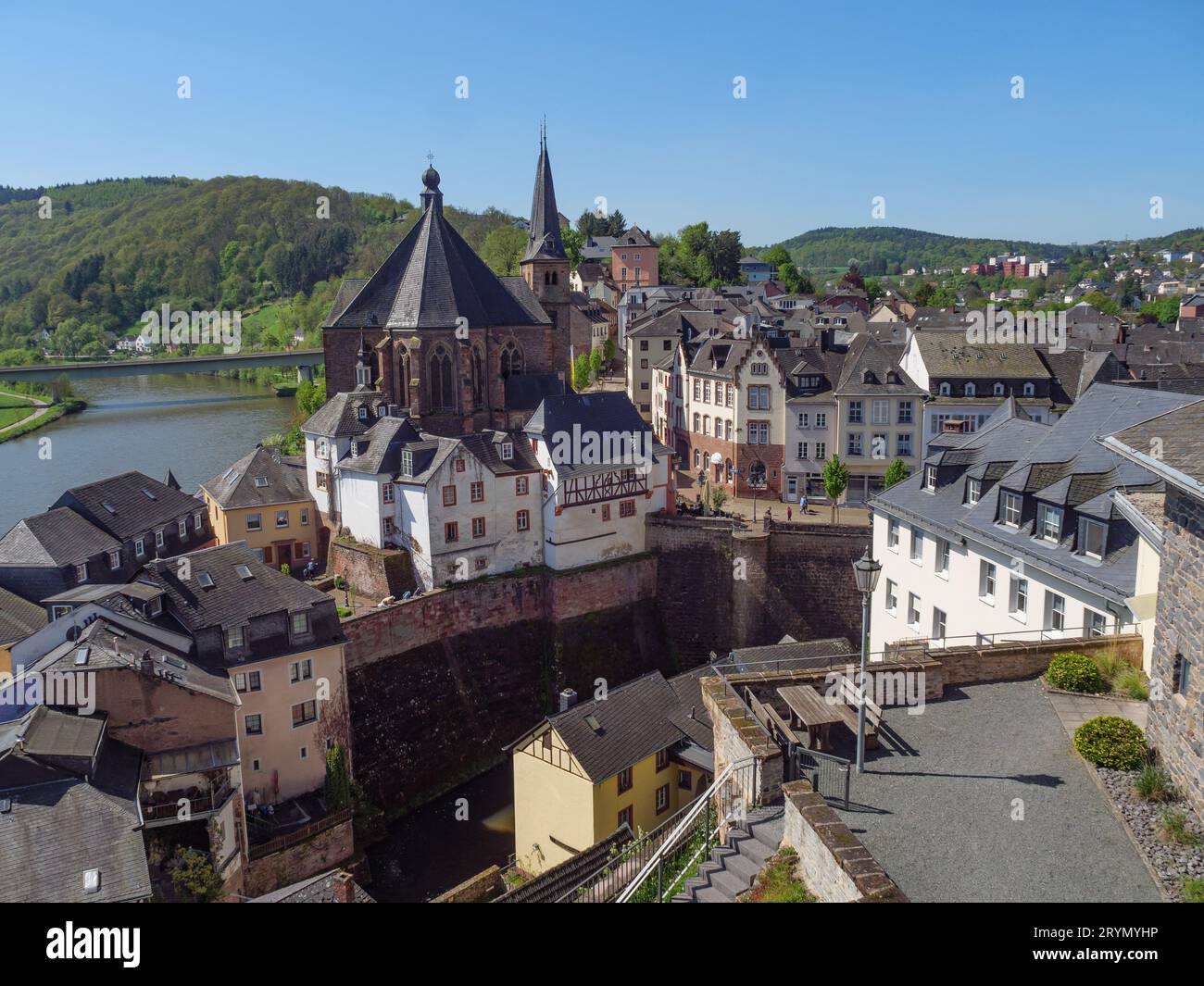 Saarburg city at the saar river Stock Photo - Alamy