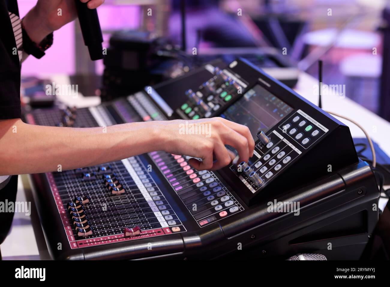 Sound control board operator hi-res stock photography and images - Alamy