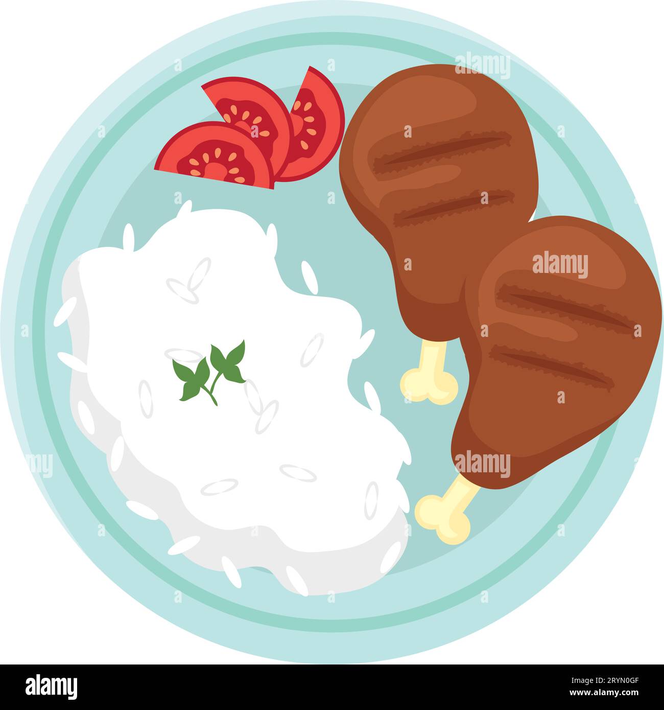 Plate traditional indian chicken Stock Vector Images - Alamy