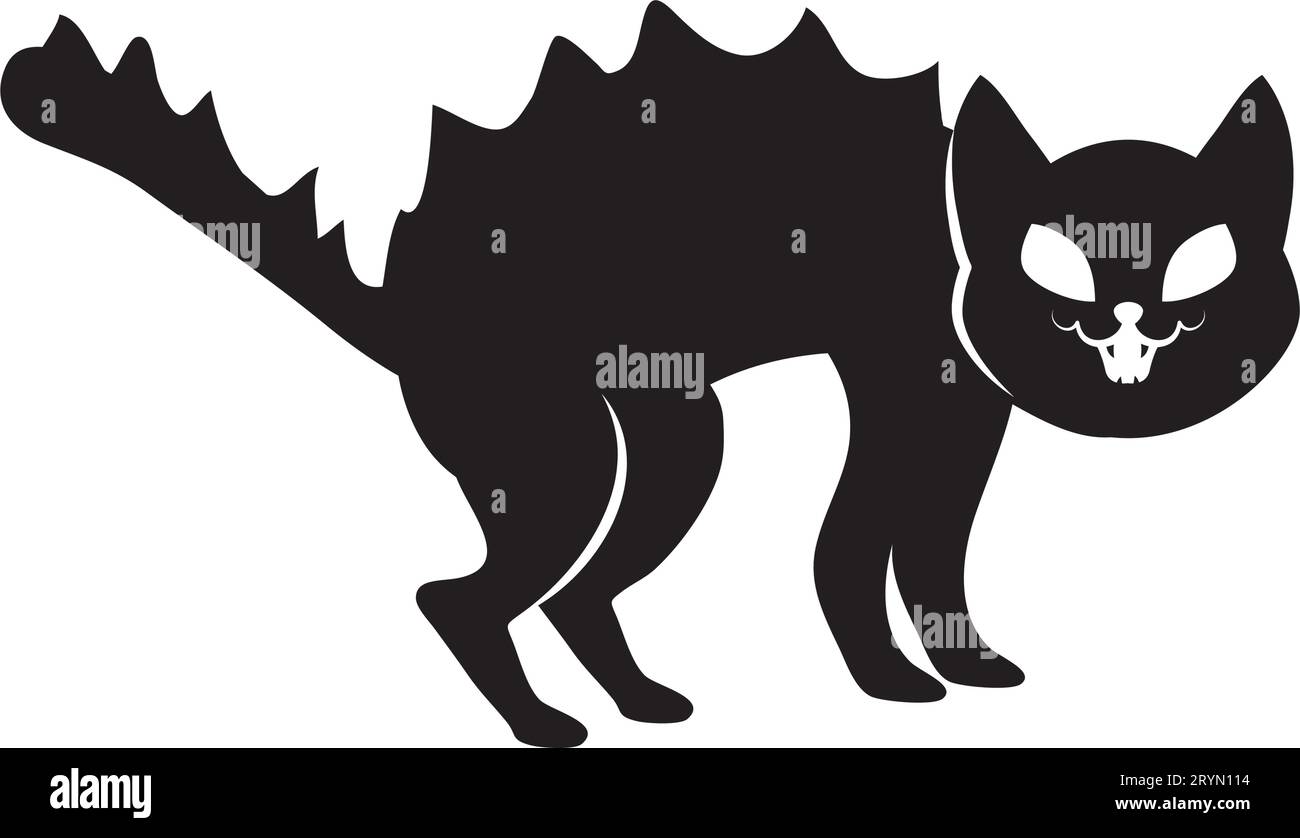 halloween cat animal silhouette Stock Vector Image & Art - Alamy