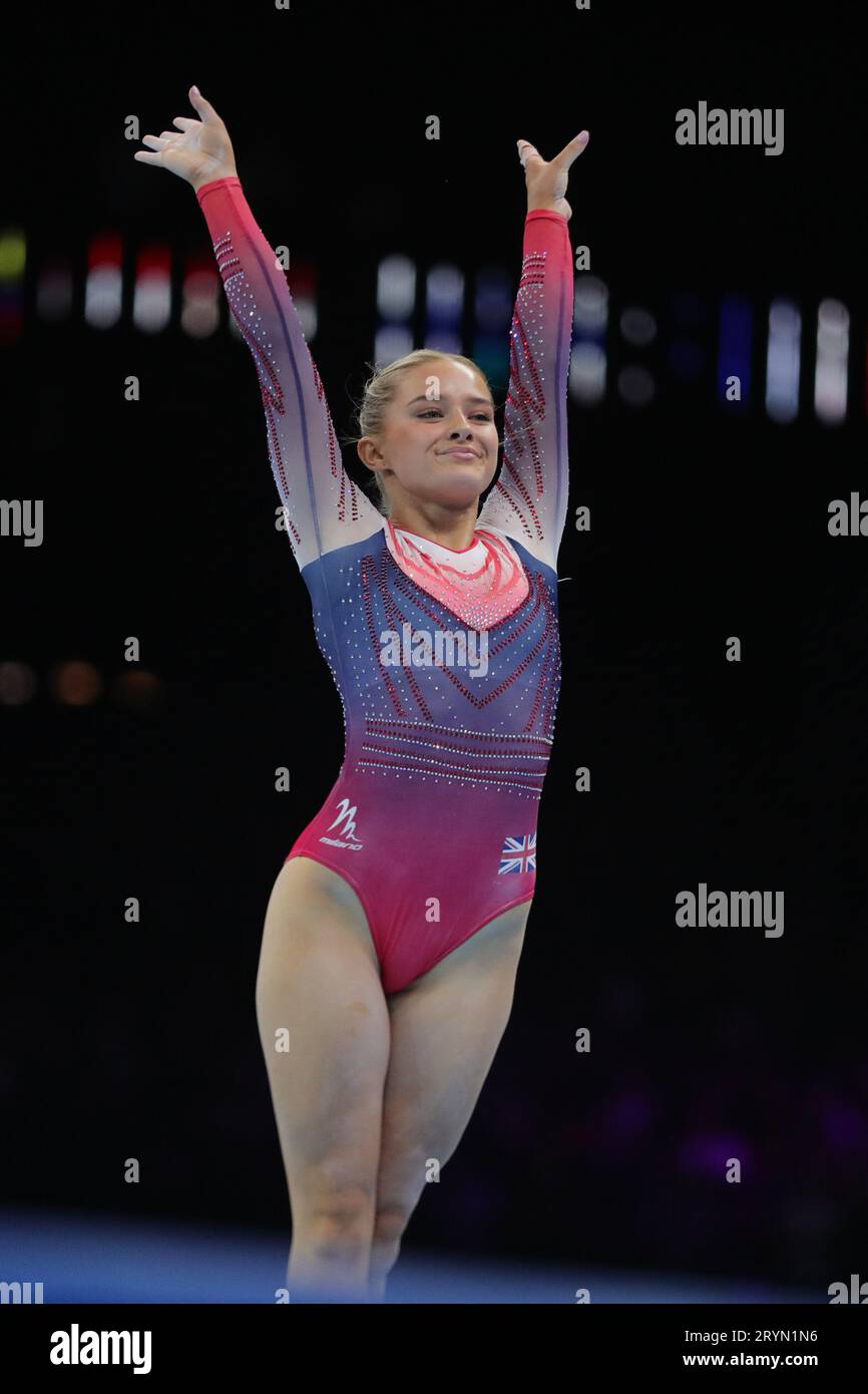 Antwerp, Belgium. 1st Oct, 2023. Ruby Evans of Britain competes on the ...