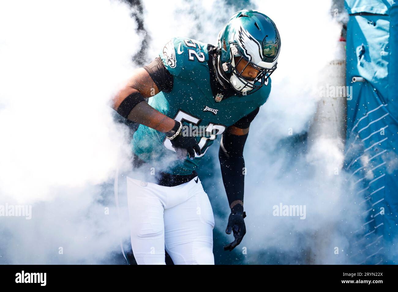 Philadelphia Eagles linebacker Zach Cunningham (52) is introduced ...